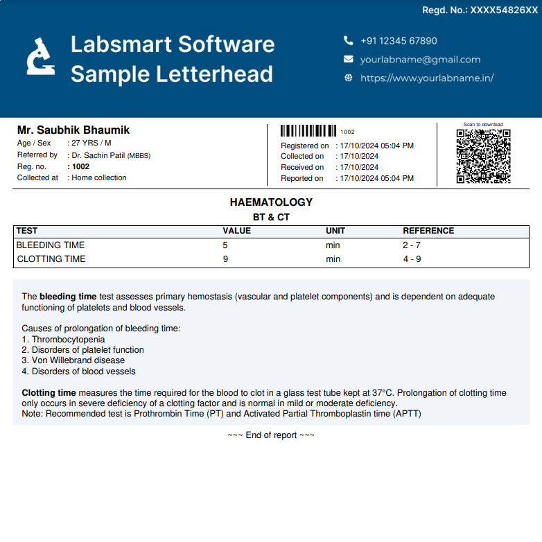 BT & CT Report Format | MS Word & Pdf
